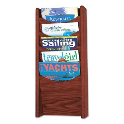Safco Solid Wood Wall-Mount Literature Display Rack