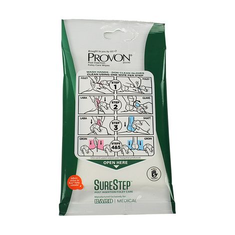 Buy Bard Surestep Provon Post Insertion Foley Care Wipes