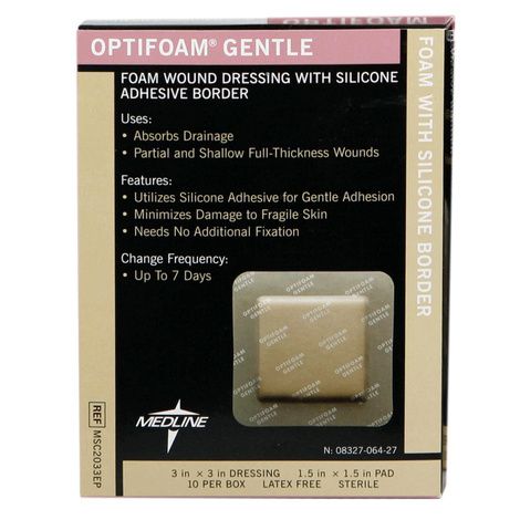 Medline Optifoam Gentle Silicone Border Dressing