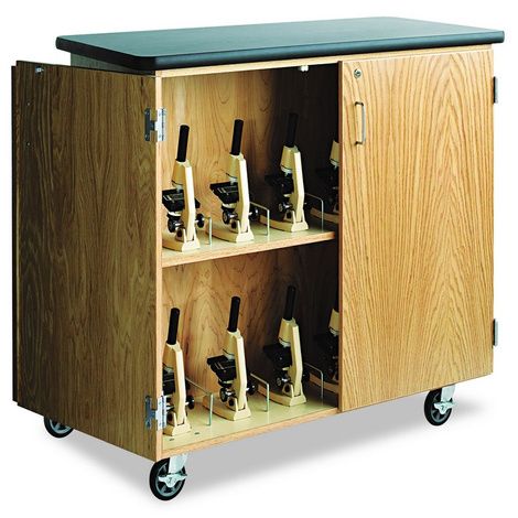 Diversified Woodcrafts Mobile Microscope Storage Cabinet
