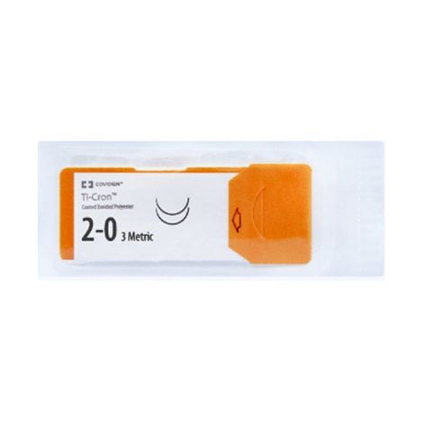 Medtronic Ti-cron Taper Point Polyester Suture with CV-300 Needle