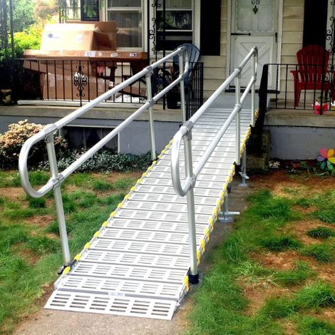 Roll-A-Ramp 36-Inch Aluminum Modular Ramp With Loop End Handrail On One ...