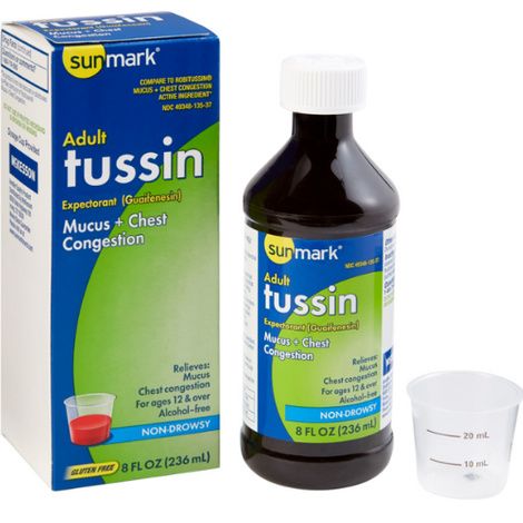 Tussin Mucus and Chest Congestion Liquid, 200 mg/5 mL Strength
